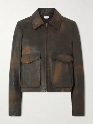 Simkhai Sage Textured-leather Jacket - Brown