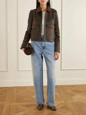 Simkhai Sage Textured-leather Jacket