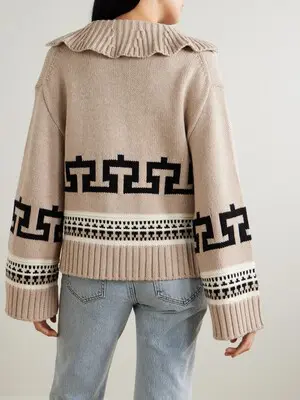 Simkhai Intarsia Wool And Cashmere-blend Sweater - Neutrals