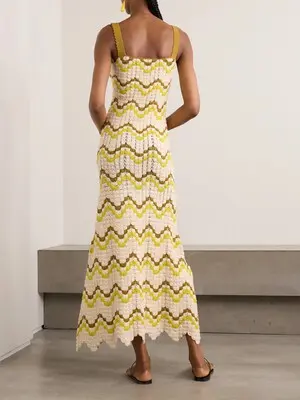 Escvdo Marea Scalloped Crocheted Maxi Dress - Neutrals