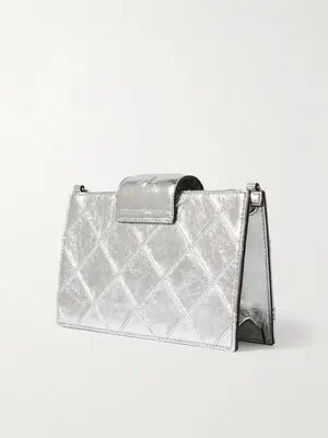 Tory Burch Fleming Mini Quilted Metallic Leather Shoulder Bag