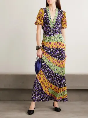 La DoubleJ Marlene Printed Silk-crepe Maxi Dress - Multi