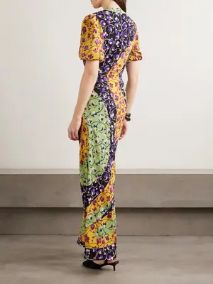 La DoubleJ Marlene Printed Silk-crepe Maxi Dress - Multi