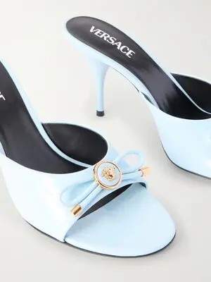 Versace Opera Embellished Patent-leather Mules