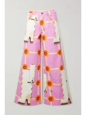 Loewe Printed High-rise Wide-leg Jeans