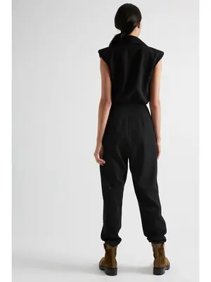 Balmain Button-embellished Grain De Poudre Wool Jumpsuit