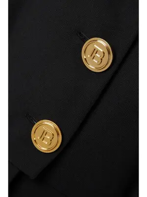 Balmain Button-embellished Grain De Poudre Wool Jumpsuit