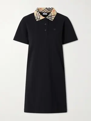 Burberry Checked Collar Cotton-piqué Mini Dress