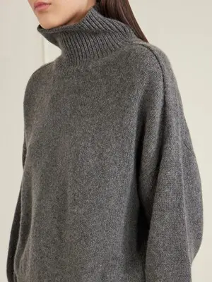 Khaite Willem Cashmere Turtleneck Sweater - Gray