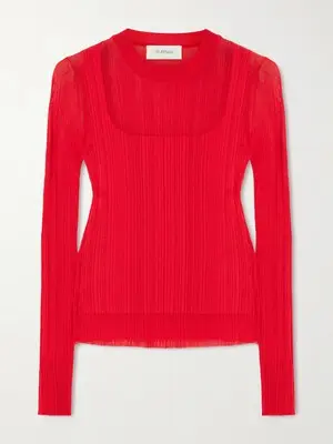 Sportmax Ribbed Knit Top - Red
