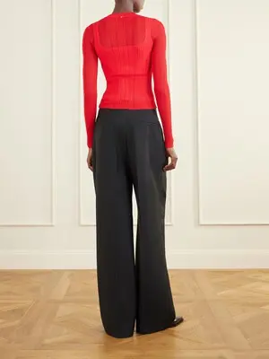 Sportmax Ribbed Knit Top - Red