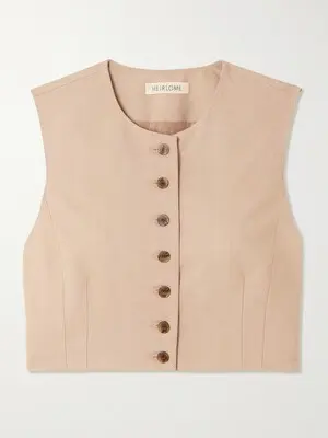 HEIRLOME Danielle Cropped Silk Top