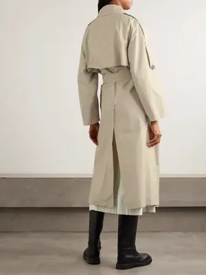Max Mara Delfino Double-breasted Belted Cotton-blend Twill Trench Coat