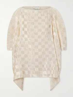 DIMA AYAD Plissé-satin Blouse