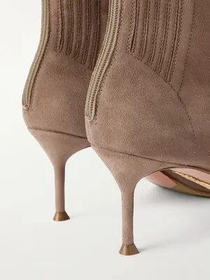 AQUAZZURA Saint Honoré 65 Suede Ankle Boots - Brown