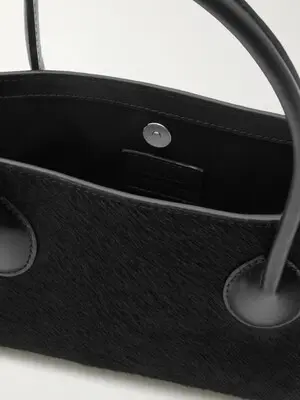 Lié Studio The Lou Calf Hair Shoulder Bag - Black