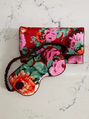Olivia Von Halle Audrey Floral-print Silk-satin Eye Mask - Multi