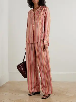 Comme Si Striped Silk-twill Shirt