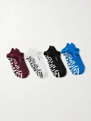 Comme Si Pilates Stretch-knit Socks Set Of Four - Multi