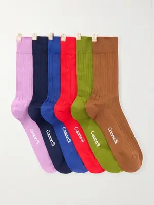 Comme Si Ribbed Socks Hosiery For Women