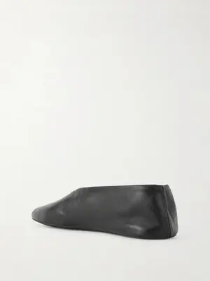 THE ROW Stella Leather Ballet Flats - Black
