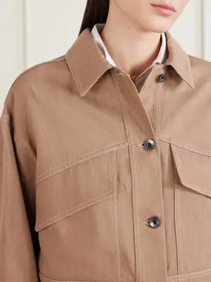 Brunello Cucinelli Cropped Cotton-twill Jacket