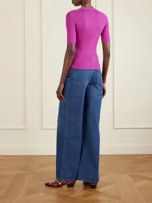Chloé Ribbed Wool Top - Pink