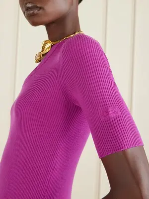 Chloé Ribbed Wool Top - Pink