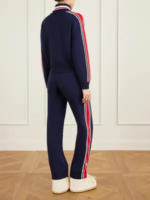 Fusalp Striped Wool-blend Zip-up Sweater