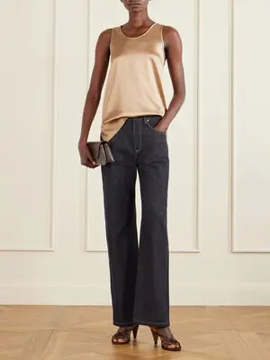 Brunello Cucinelli Silk-blend Satin Top - Brown