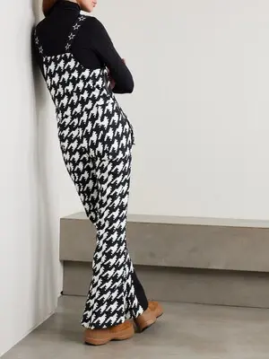 Perfect Moment Houndstooth Ski Salopettes - Black
