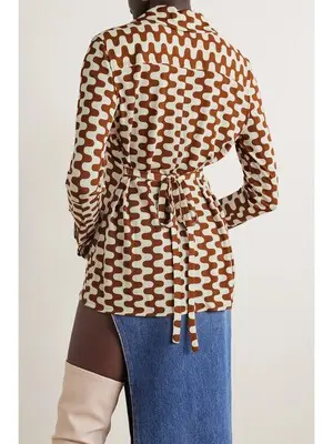 Proenza Schouler Printed Jersey Belted Shirt