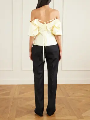 Alexander McQueen Off-the-shoulder Satin Top