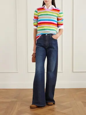 ALLUDE Striped Cashmere Sweater - Multi
