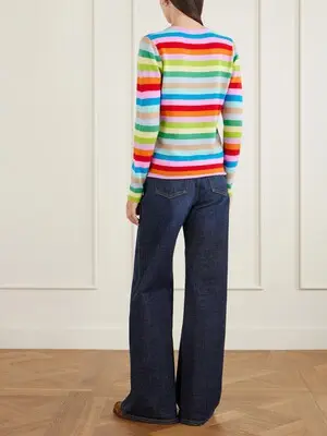 ALLUDE Striped Cashmere Sweater - Multi