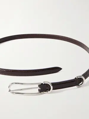 LIFFNER Three Keeper Croc-effect Leather Belt