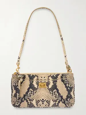 Balenciaga Rodeo Snake-effect Leather Shoulder Bag