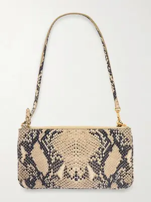 Balenciaga Rodeo Snake-effect Leather Shoulder Bag