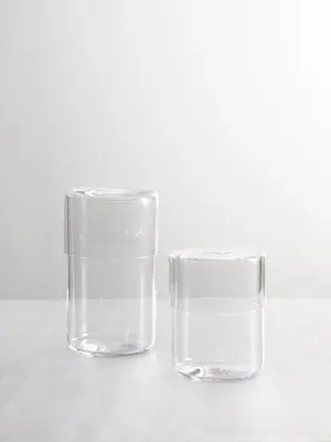 LOBMEYR Strnad Set Of Two Crystal Glass Boxes - Neutrals