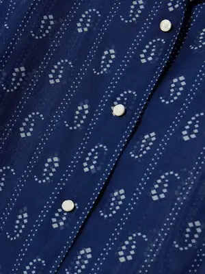 Tory Burch Printed Cotton And Silk-blend Shirt