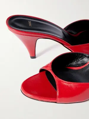 JUDE Haze Leather Mules - Red