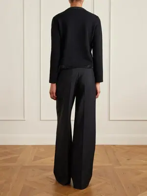 Tory Burch Kendra Crystal-embellished Wool-blend Cardigan