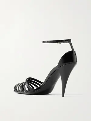 Givenchy Cage Patent-leather Sandals - Black