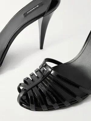 Givenchy Cage Patent-leather Sandals - Black