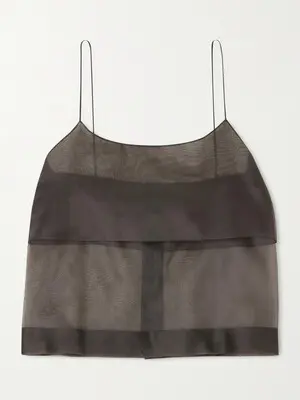 Calvin Klein Carmen Layered Silk-organza Top