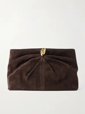 LOEFFLER RANDALL Corrine Gathered Suede Clutch