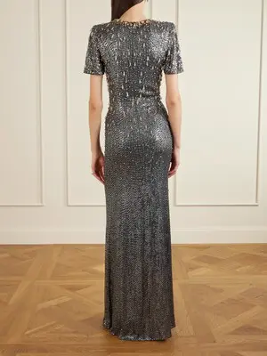 Jenny Packham Serenity Crystal-embellished Sequined Gown