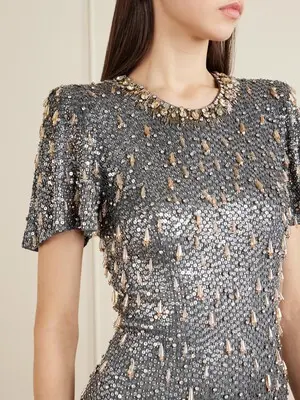 Jenny Packham Serenity Crystal-embellished Sequined Gown