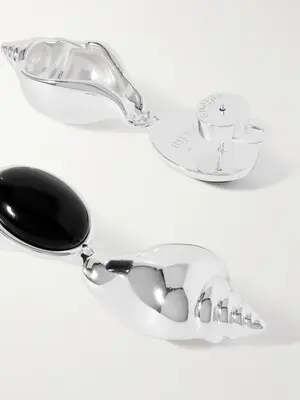 JULIETTA Ponza Silver-plated Onyx Earrings
