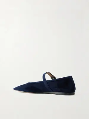 Le Monde Beryl Suede Mary Jane Ballet Flats - Blue